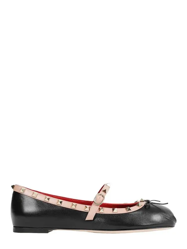 Valentino Garavani Mary Jane Rockstud Ballerinas - Black