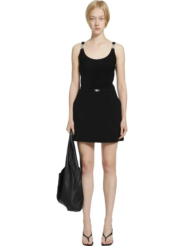 Versace Viscose Bodysuit With Medusa Hardware - Black