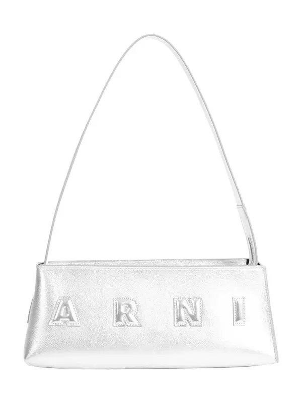 Marni Leather Museo Baguette Bag - Silver