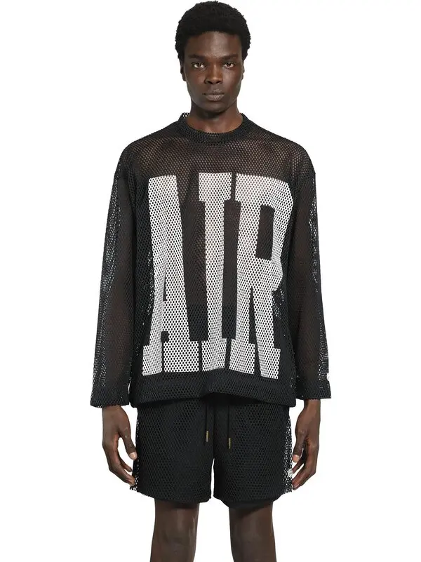 Nike Jordan X Union X Fragment Design Long Sleeve Mesh Jersey Top - Black