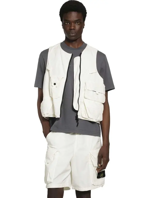 Stone Island Cropped Utility Vest - Off-white