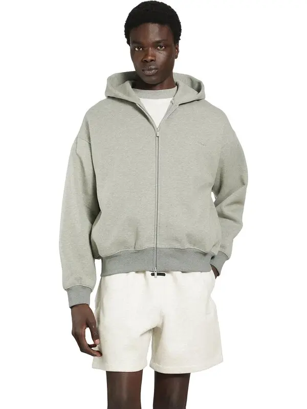 Fear Of God Signature Classic Full Zip Hoodie - Grey