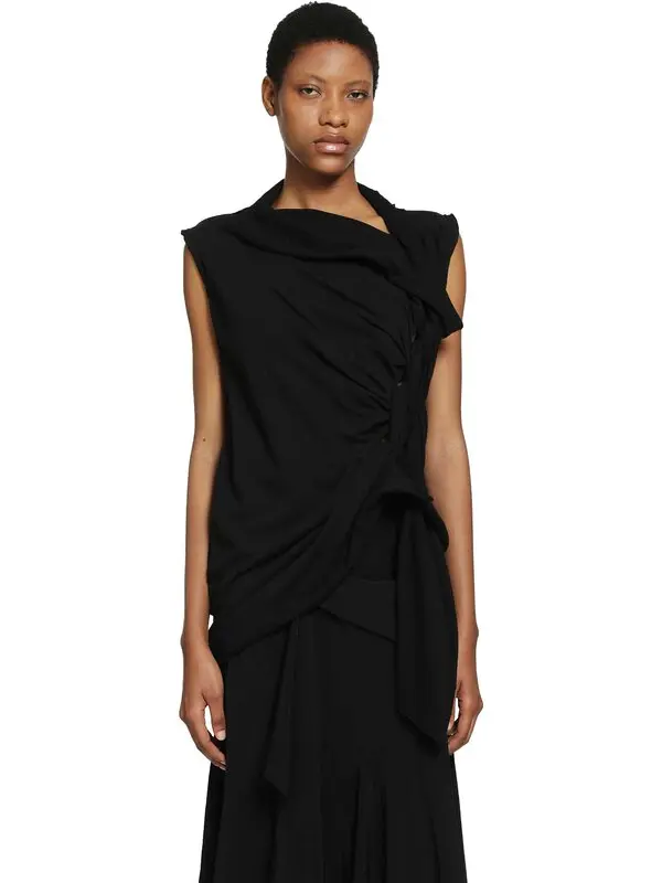 Yohji Yamamoto Braided Sleeveless T-shirt - Black