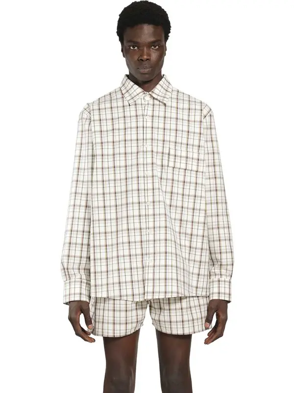BRYAN JIMENEZ Check Shirt - Brown
