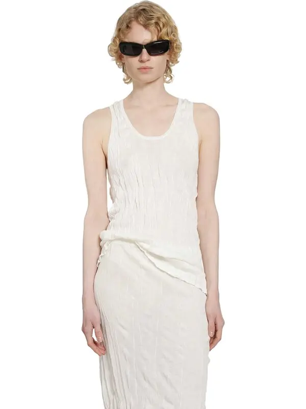 TOTEME Crinkled Knit Tank - White