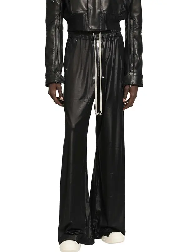 Rick Owens Temple Geth Belas Liquid Jersey Wide Leg Floor Length Pants - Black