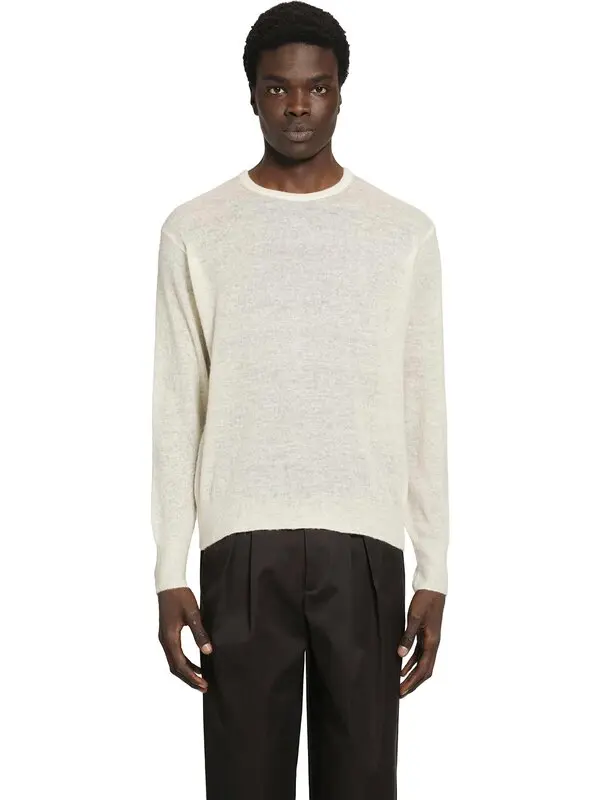SSSTEIN Wool Knit Crewneck Sweater - Off-white