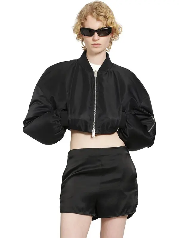 NVL GARDE Cropped Bomber Jacket - Black