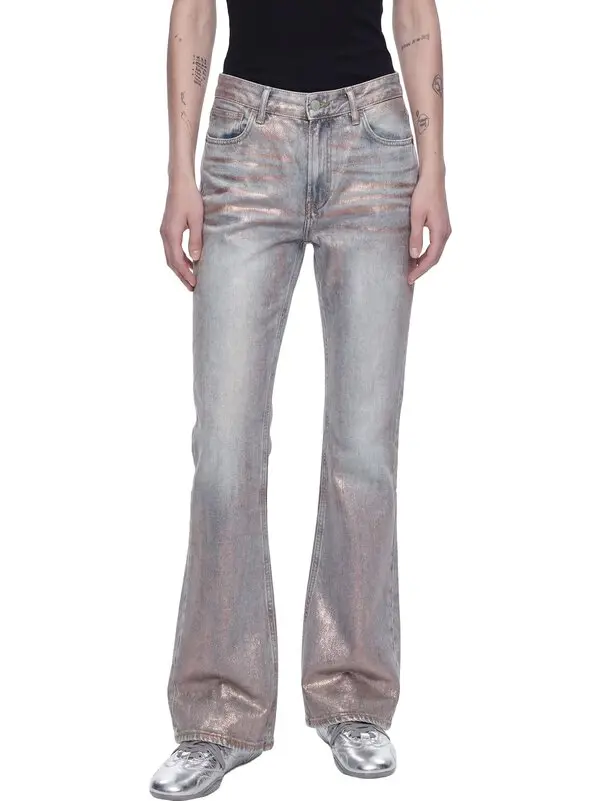 Acne Studios Fitted Glitter Bootcut Jeans - Blue