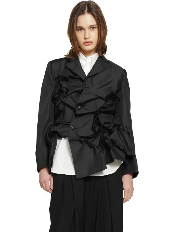 Comme Des Garçons Gathered Single-breasted Blazer - Black