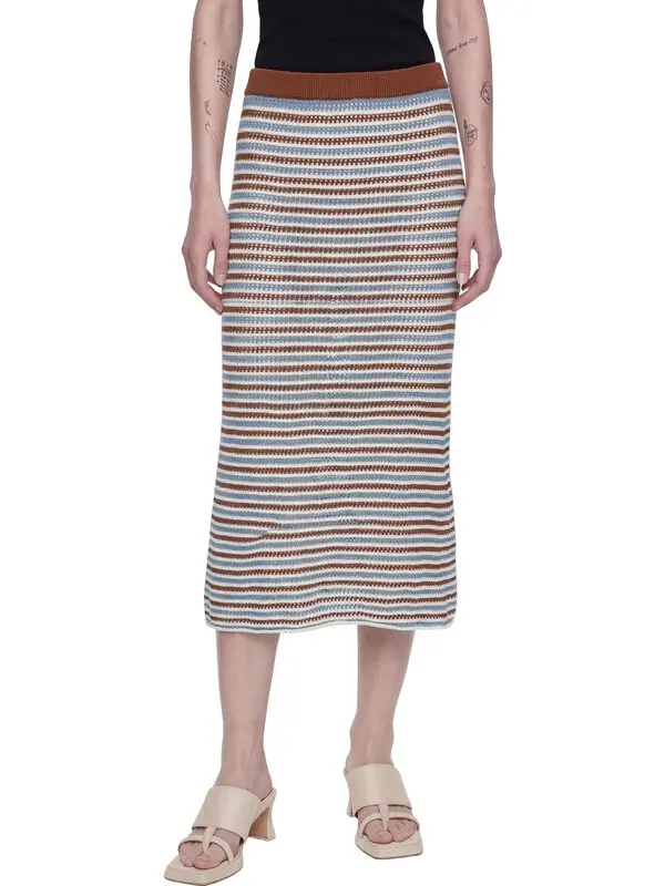 Marni Striped Cotton Crochet Skirt - Multicolor