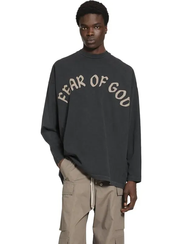Fear Of God Printed Long Sleeve Tee - Black