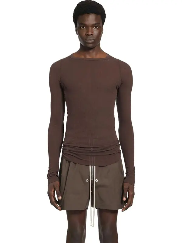 Rick Owens Temple Rib Ls T - Brown