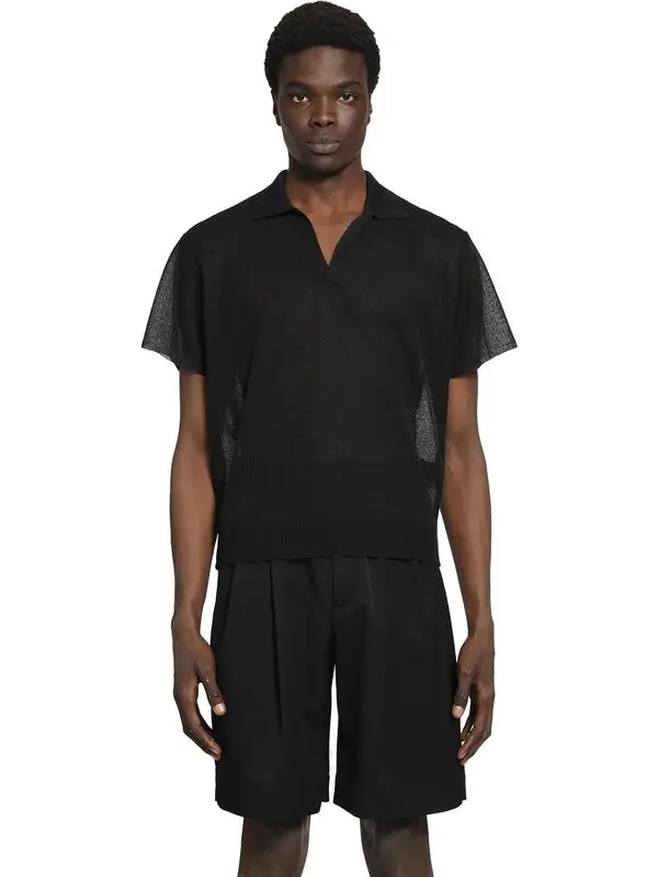 SSSTEIN Short Sleeve Knit Top - Black