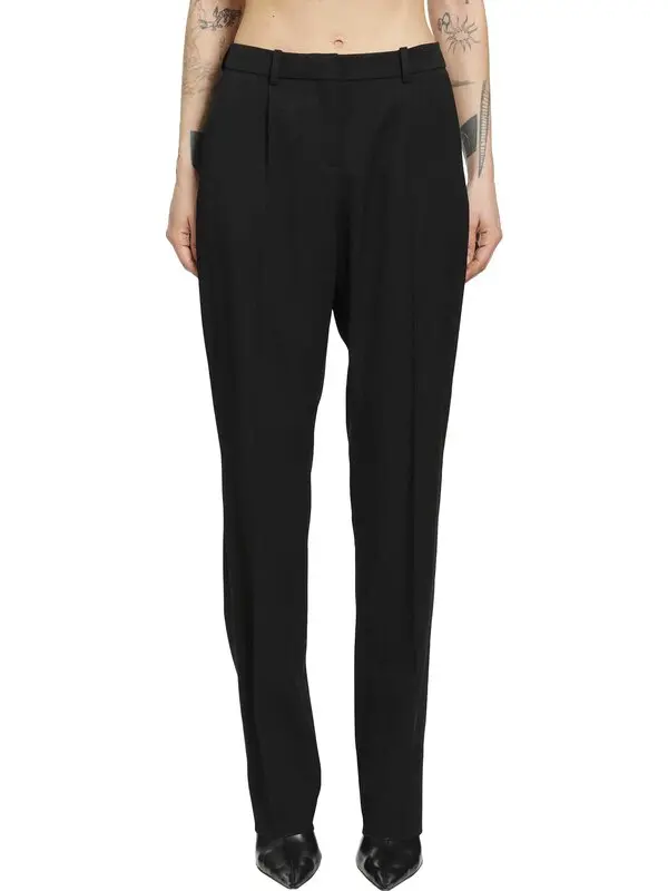 Balenciaga Slim Tailored Pants In Stretch Wool Twill - Black