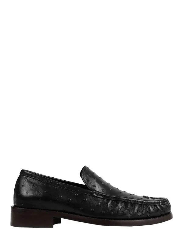 Acne Studios Ostrich-printed Leather Loafers - Black