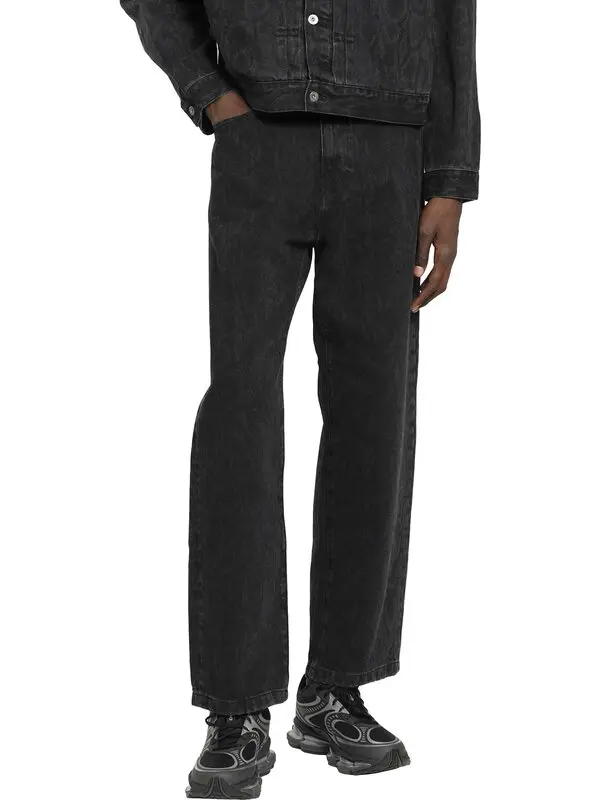 Carhartt Work In Progress Landon Camouflage Loose Tapered Jeans - Black