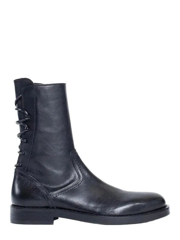 ANN DEMEULEMEESTER Henrica Ankle Boots In Santiago Leather - Black