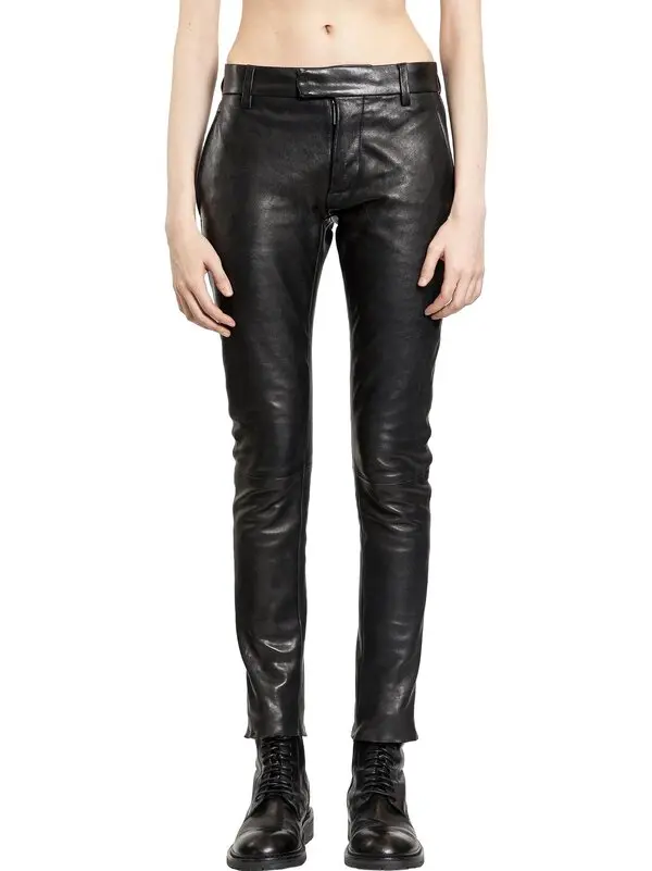 ANN DEMEULEMEESTER Florence Leggings In Stretch Nappa Leather - Black