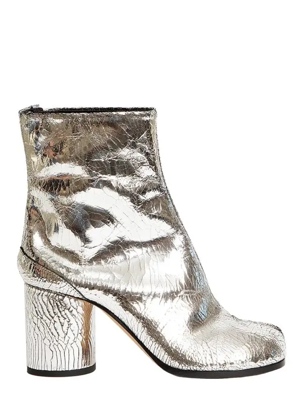 MAISON MARGIELA Tabi Split Toe Metallic Boots - Silver