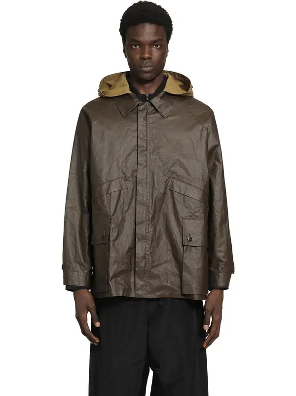 LEMAIRE Coated Technical Linen Rain Jacket - Brown