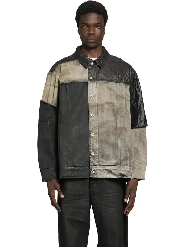 Rick Owens Jumbo Worker Patchwork Jacket - Black
