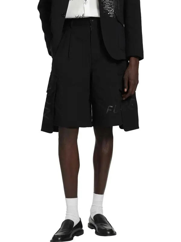 Comme Des Garçons Graphic Print Bermuda Shorts - Blue
