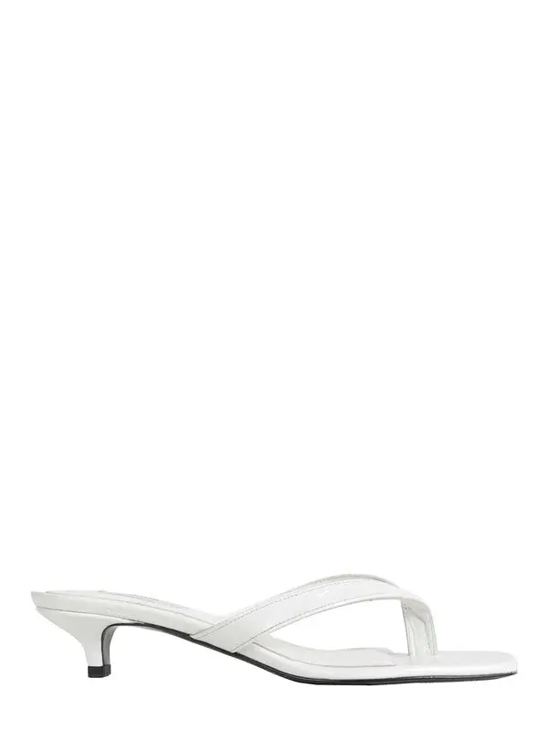 TOTEME Croco-embossed Heeled Flip Flops - Off-white
