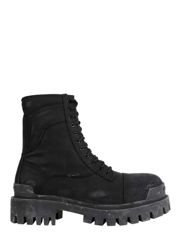 Balenciaga Canvas Combat Strike Boots - Black