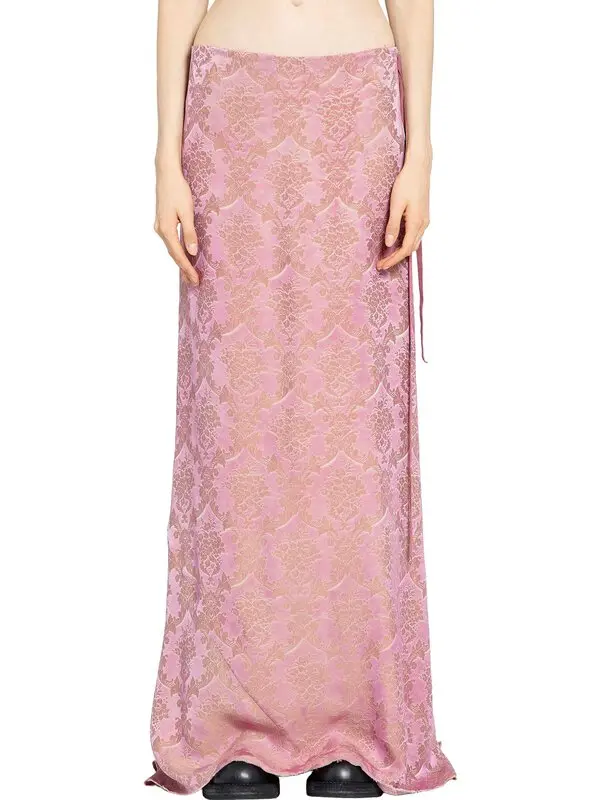 ANN DEMEULEMEESTER Sheila Floral Jacquard Bias Skirt - Pink