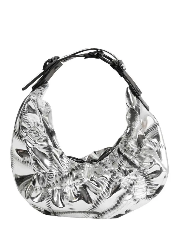 INNERRAUM Object Hm2 Small Crunch Half Moon Bag - Silver