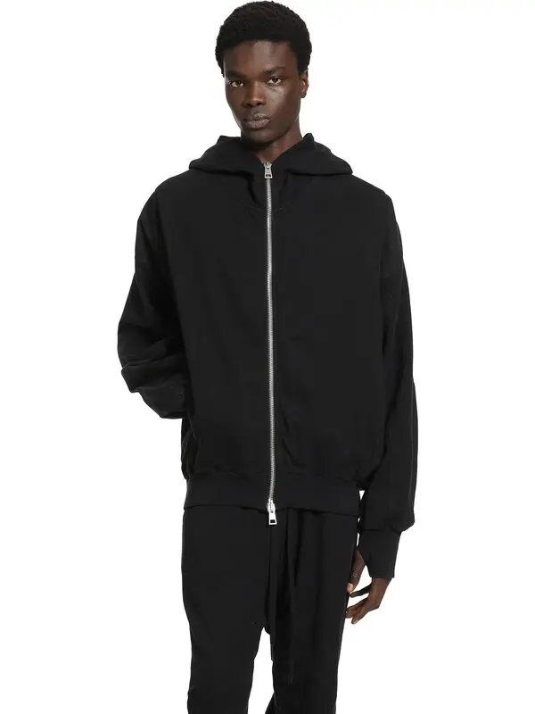 ANDREA YA AQOV Zip-up Hoodie With Hand Gaiters - Black