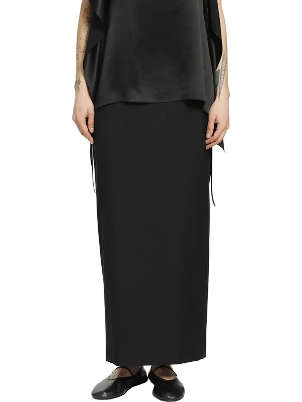 THE ROW Bartelle Wool Skirt - Black