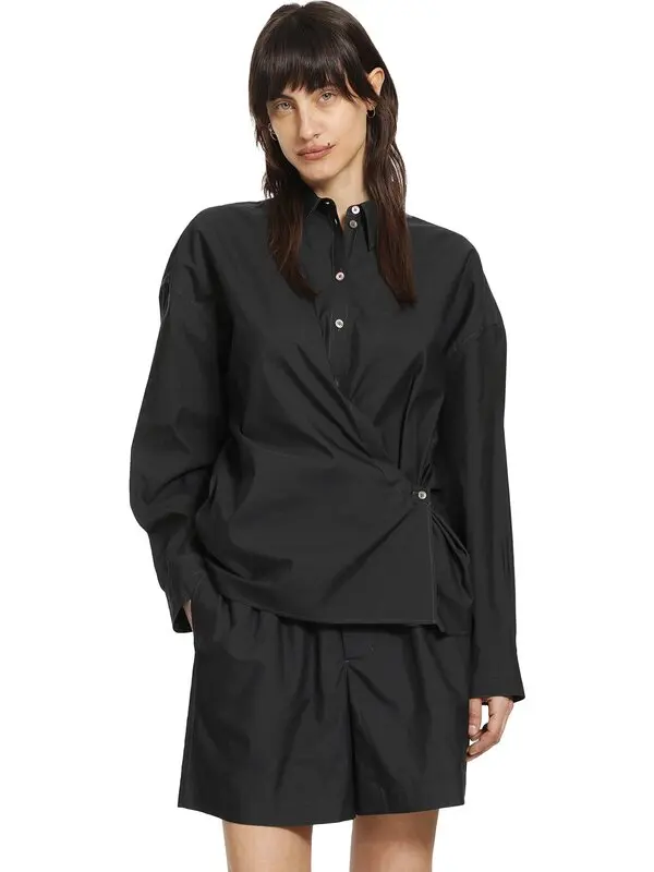 LEMAIRE Lemiaire Straight Collar Twisted Shirt - Black