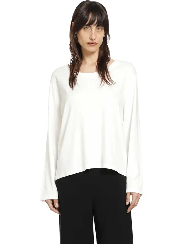THE ROW Elfrida Long Sleeve Top - White