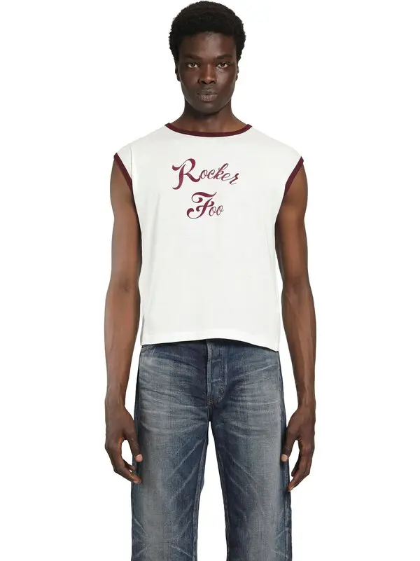 SECOND / LAYER Rocker Foo Ringer Tank Top - White