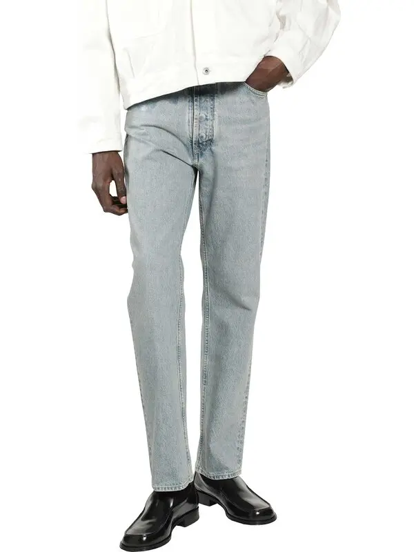 MAISON MARGIELA Straight Leg Jeans With Paint-effect Tape Detail - Blue