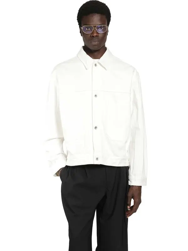 Studio Nicholson Crinkle Denim Jacket - White