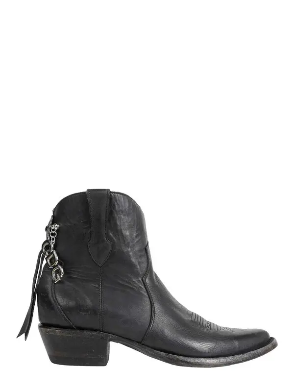 Comme Des Garçons X Mexicana Leather Ankle Boots With Charm - Black