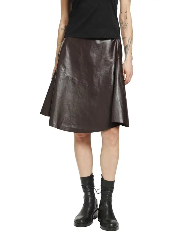 Our Legacy Waltz Skirt In Leather - Black
