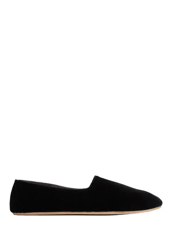 THE ROW Velvet Slippers - Black