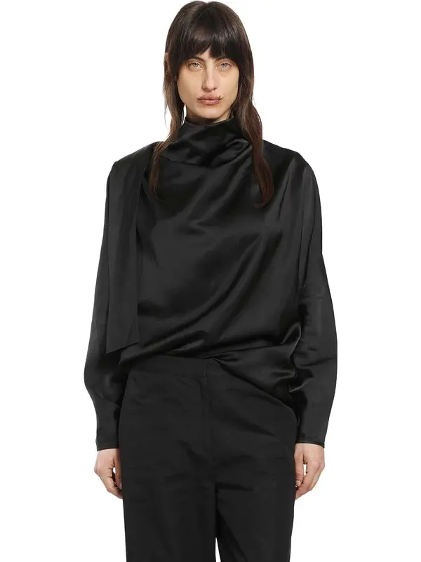 TOTEME Cowl Neck Blouse - Black