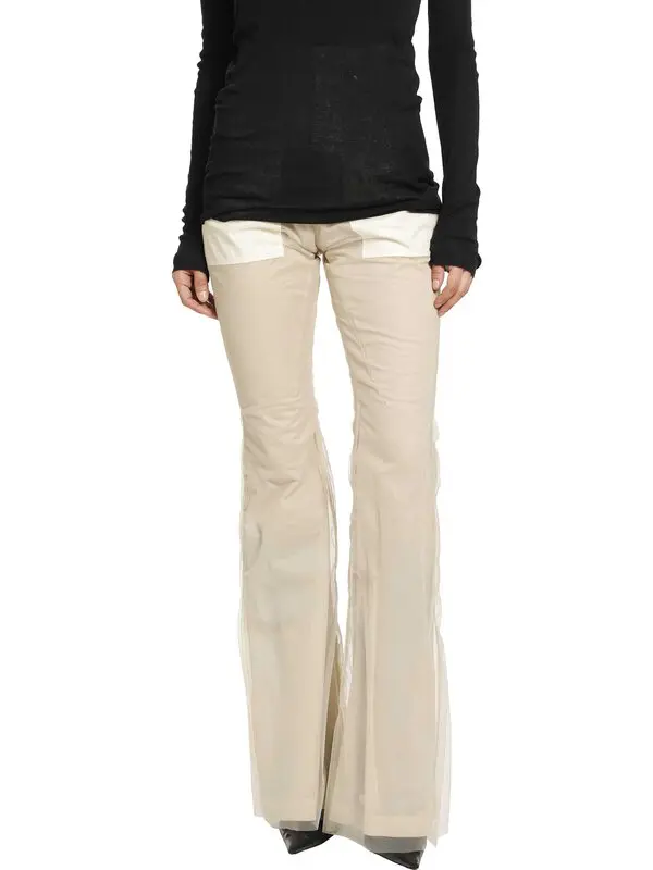 Rick Owens Temple Bolan Flared Trousers - Beige