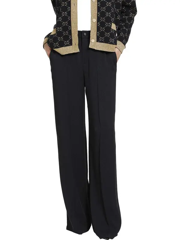 Gucci Silk Jacquard Trousers - Blue