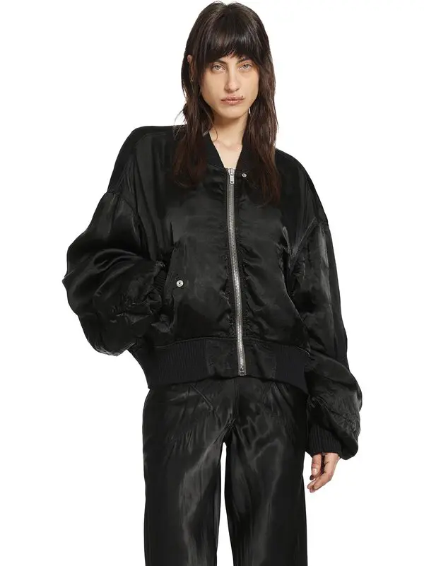 Rick Owens Temple Secchia Flight Bomber Jacket - Black