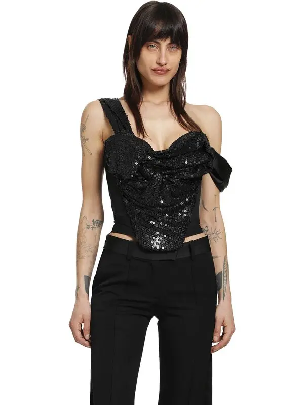 VIVIENNE WESTWOOD Sequined Knot Corset - Black