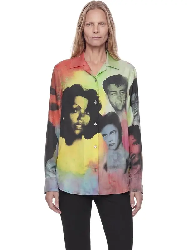 Versace Printed Silk Twill Slim Shirt - Multicolor