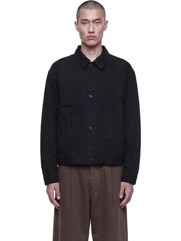 Studio Nicholson Japanese Crinkle Denim Jacket - Black