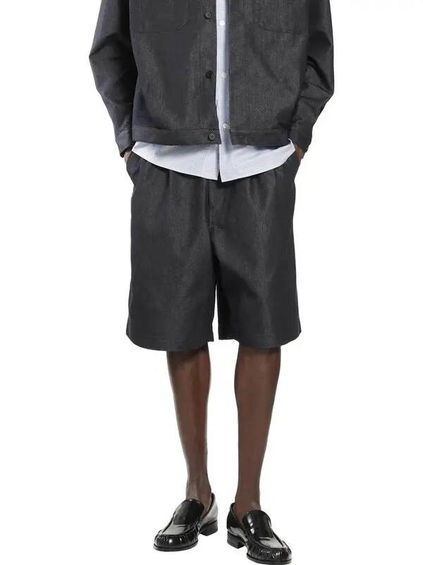 Comme Des Garçons Wide Leg Denim Shorts - Blue