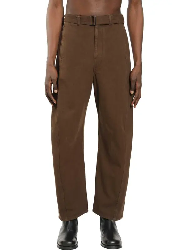 LEMAIRE Twisted Belted Pants - Brown